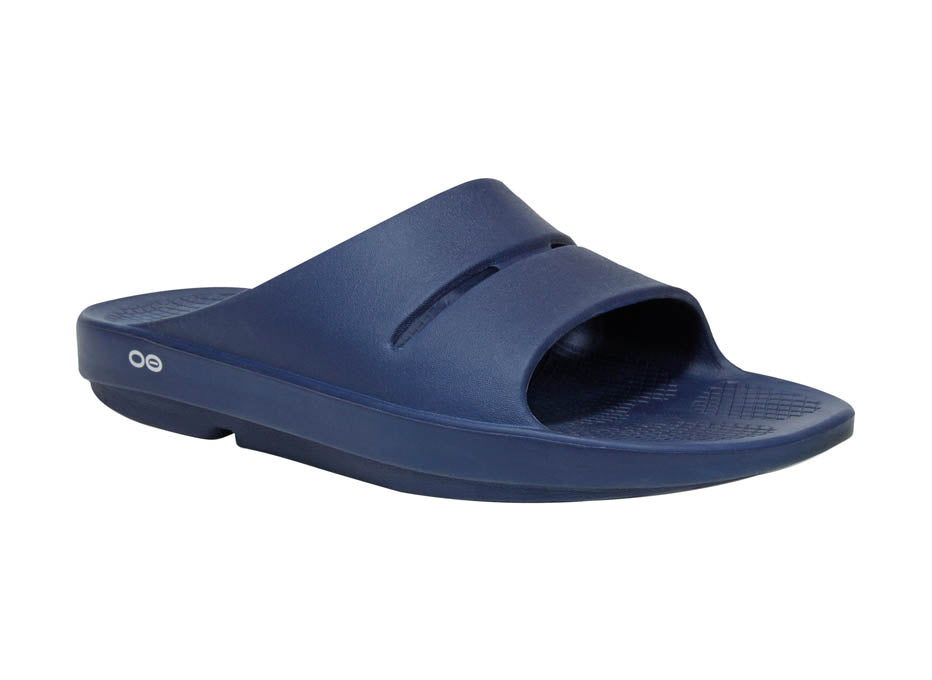 OOFOS OOahh Slide - Navy 1100. Unisex sizing. – Sunblockers